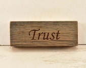 Trust Inspirational Reclaimed Wood Block Sign | Etsy