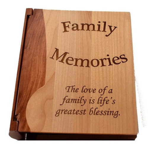 Rustic Wooden Family Photo Album Family Memories Engraved - Etsy