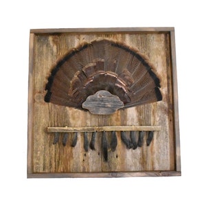Barnwood Turkey Shadow Box With Tail Cap and Beard Hanger - Etsy