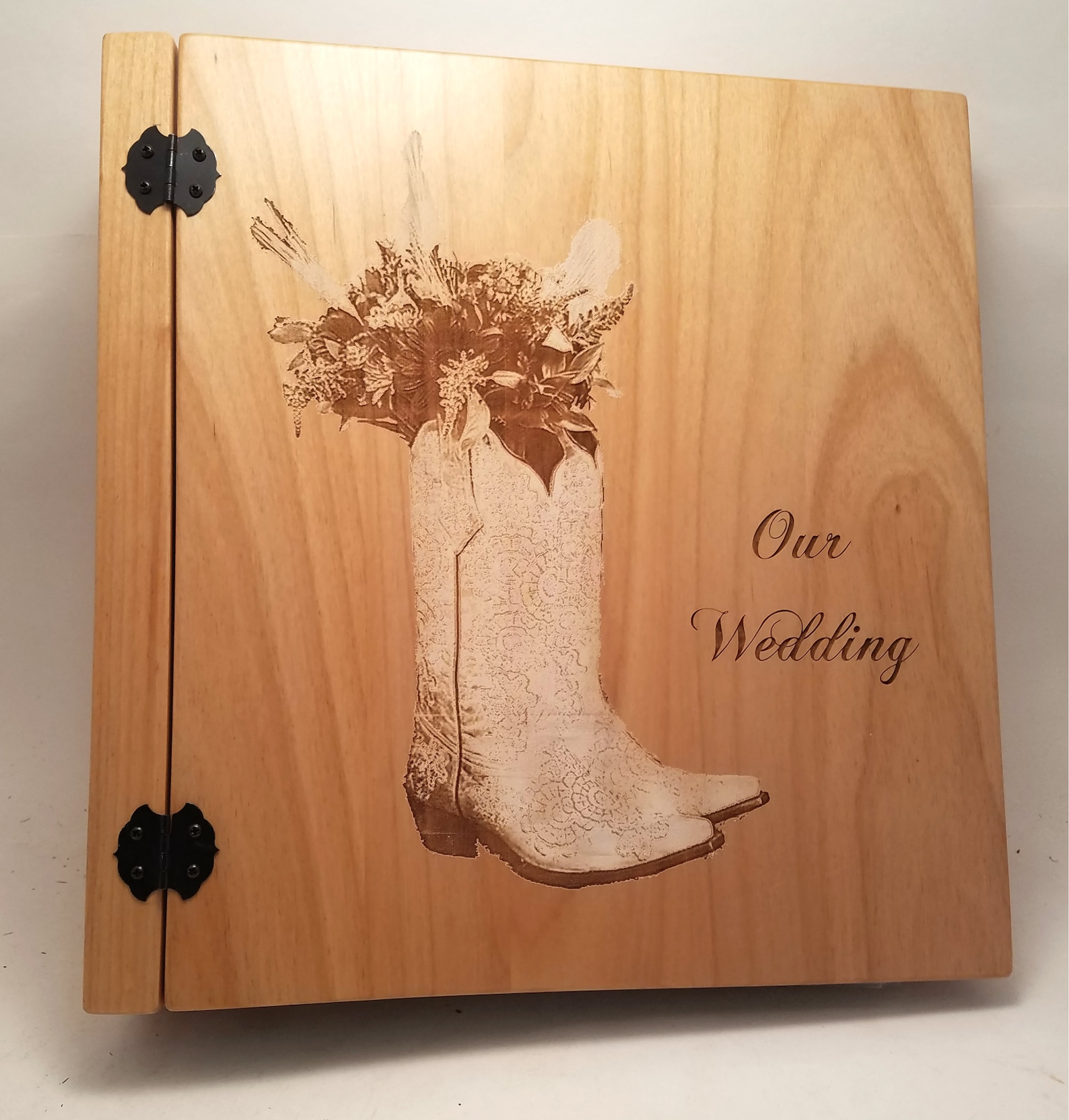 Personalized Wedding Picture Photo Album- Engraved 3 Ring Wood Photo ...