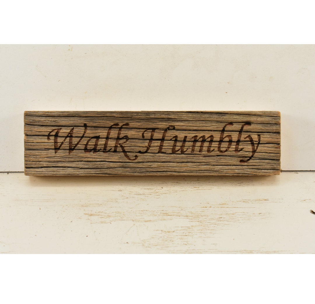 Walk Humbly Inspirational Reclaimed Wood Block Sign - Etsy