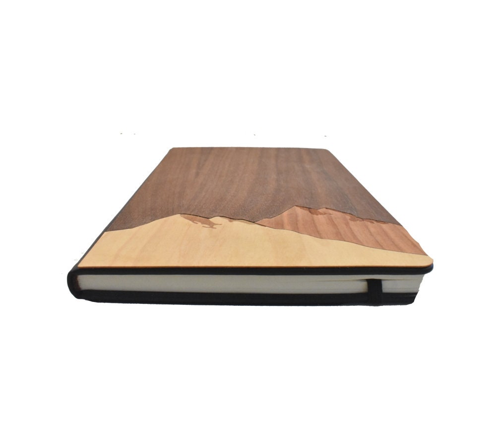 Mountains Engraved Wooden Notebook | Etsy