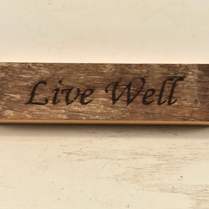 Live Well Inspirational Reclaimed Wood Block Sign - Etsy