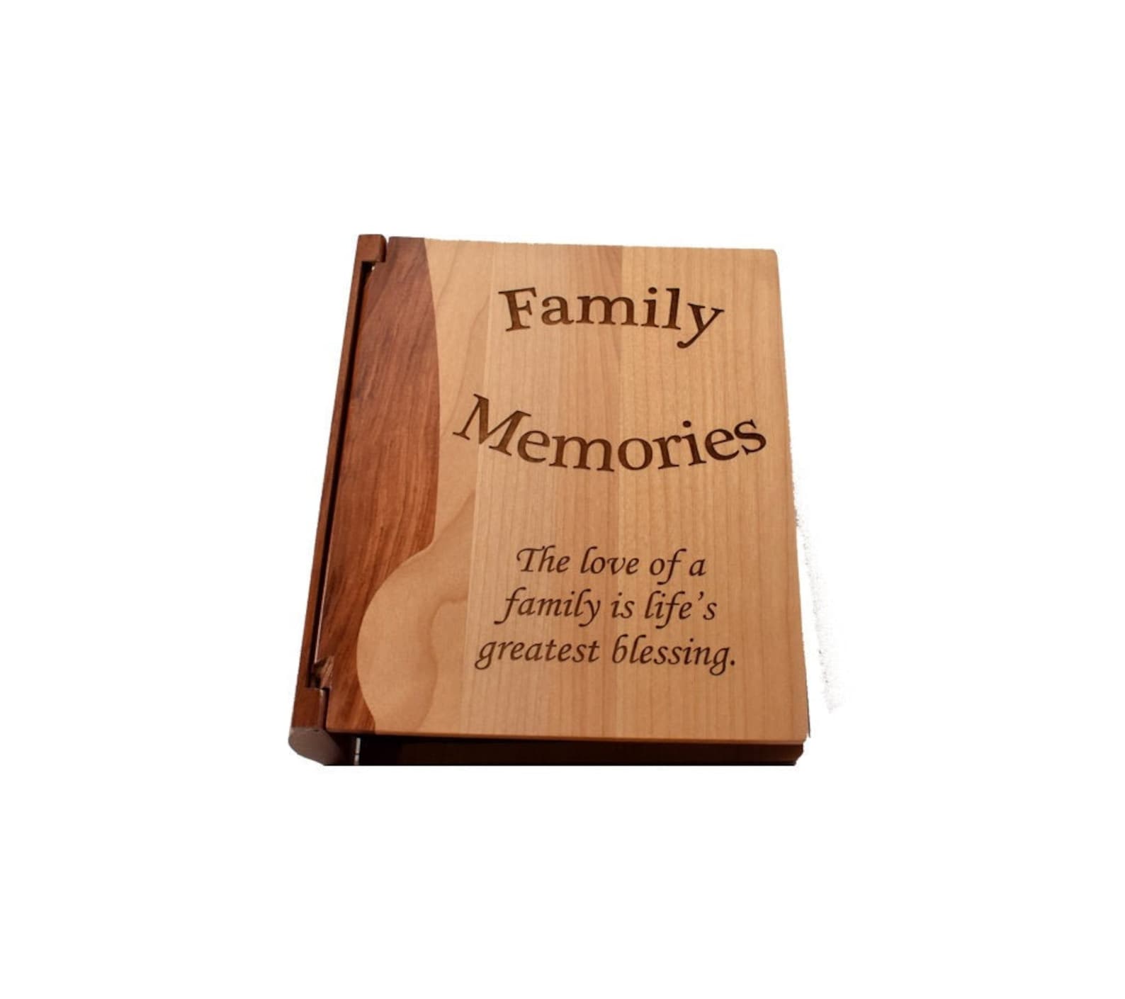 Rustic Wooden Family Photo Album Family Memories Engraved - Etsy