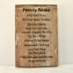 Family Rules Barnwood Sign - Large - Etsy