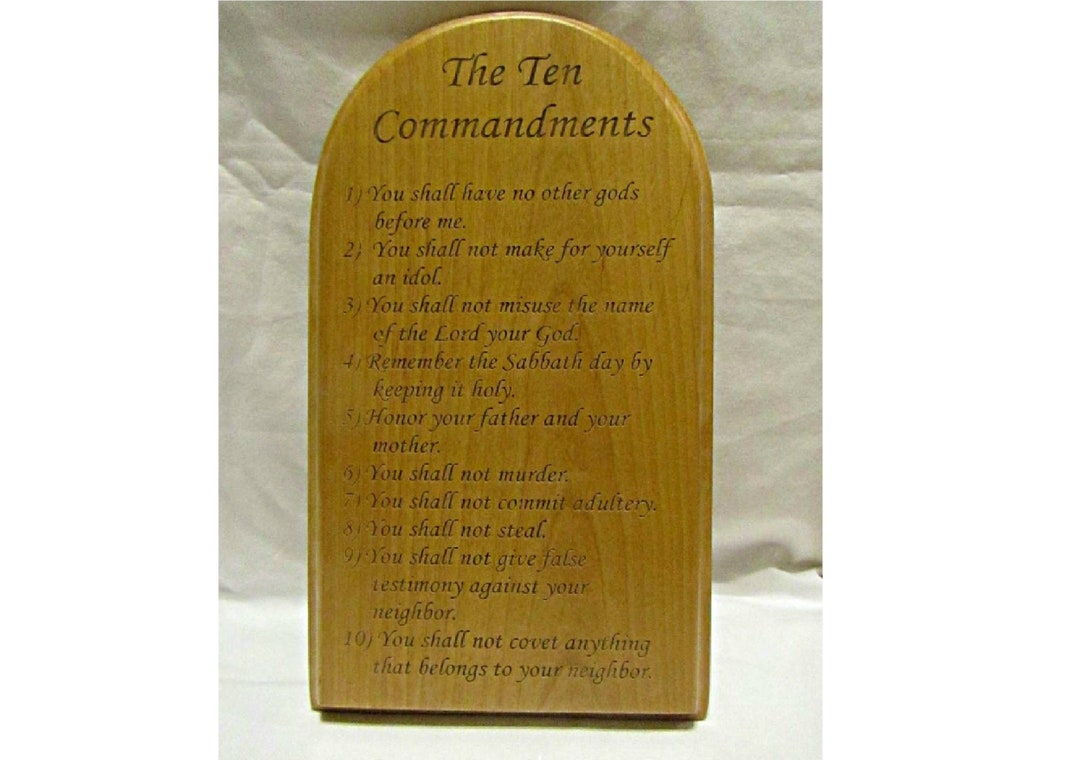 Ten Commandments Solid Wood Plaque With Arched Top - Etsy