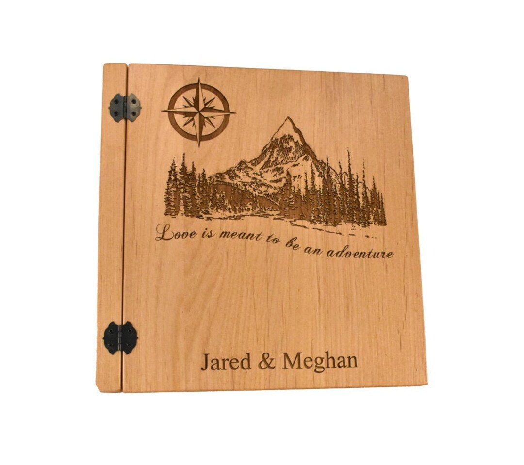 Custom Engraved Wedding Anniversary Wooden Photo Album- Engraved Love ...