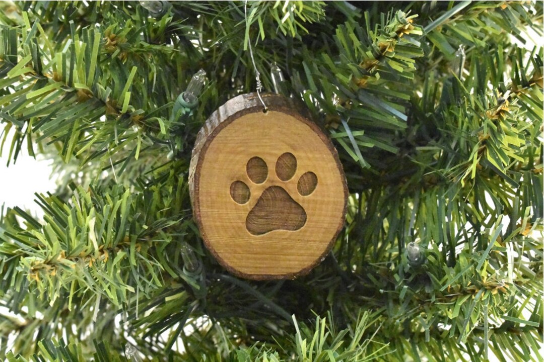 Paw Print Rustic Wood Ornament - Etsy