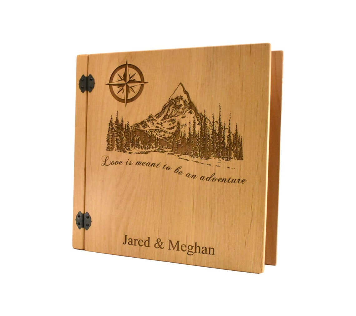 Custom Engraved Wedding Anniversary Wooden Photo Album | Etsy