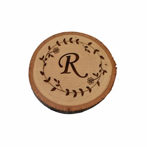 Live Edge Custom Laser Engraved Wooden Coasters - Family Monogram ...