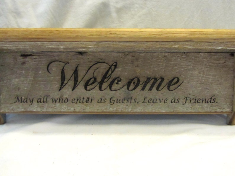 Vintage Reclaimed Barnwood Shelf Welcome | Etsy