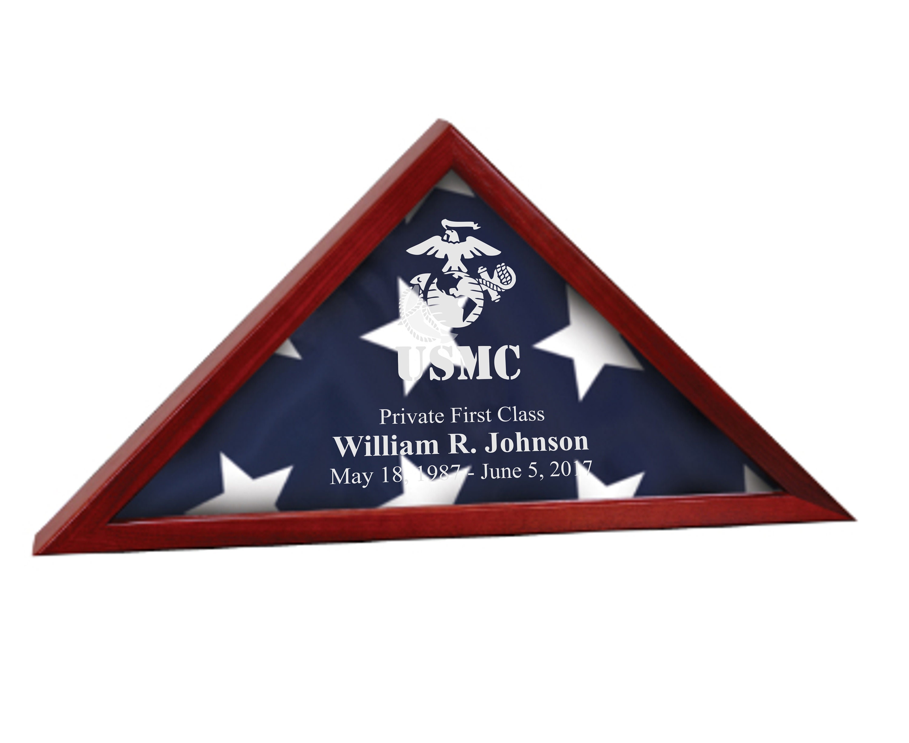 Flag Display Case Engraved Hardwood - Etsy