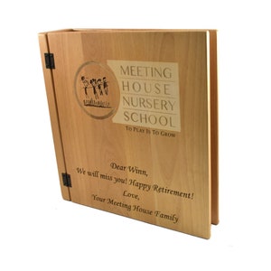 Retirement Personalized Photo Album Gift – Custom Engraved 3 Ring Wood ...