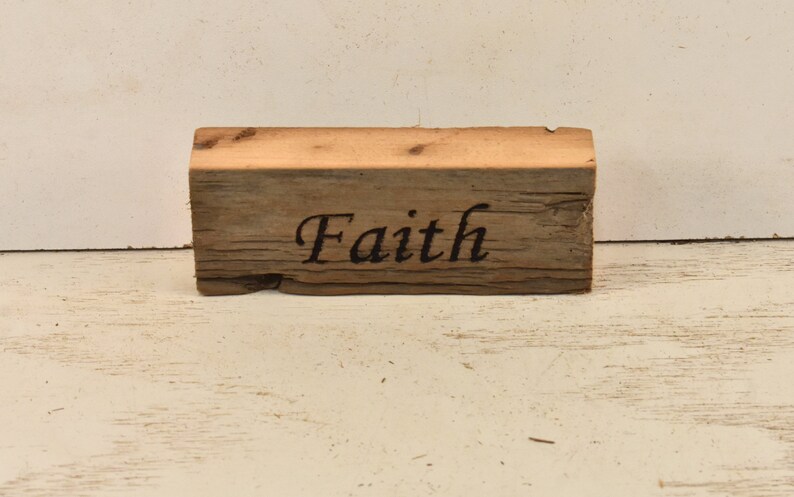 Faith Inspirational Reclaimed Wood Block Sign | Etsy