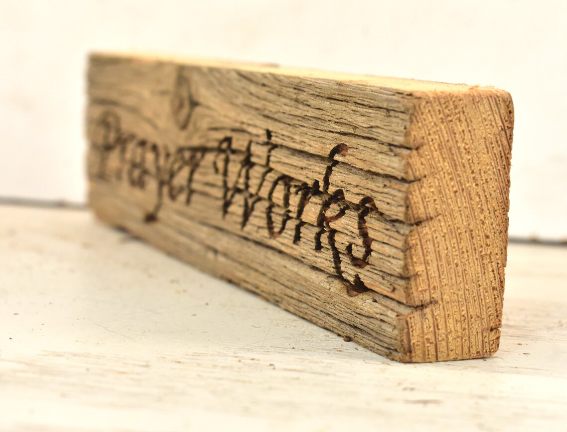 Prayer Works Inspirational Reclaimed Wood Block Sign - Etsy
