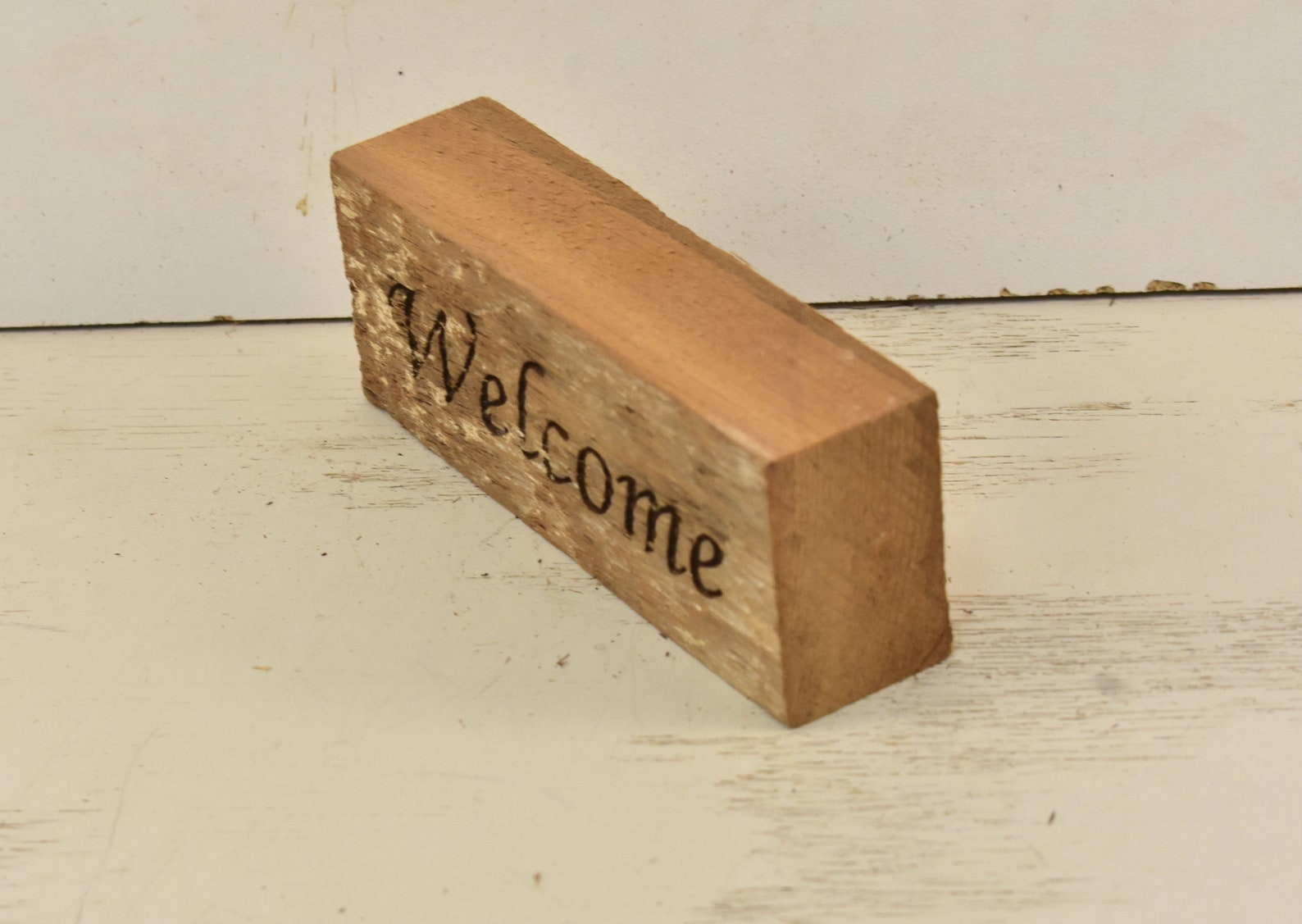 Welcome Inspirational Reclaimed Wood Block Sign | Etsy