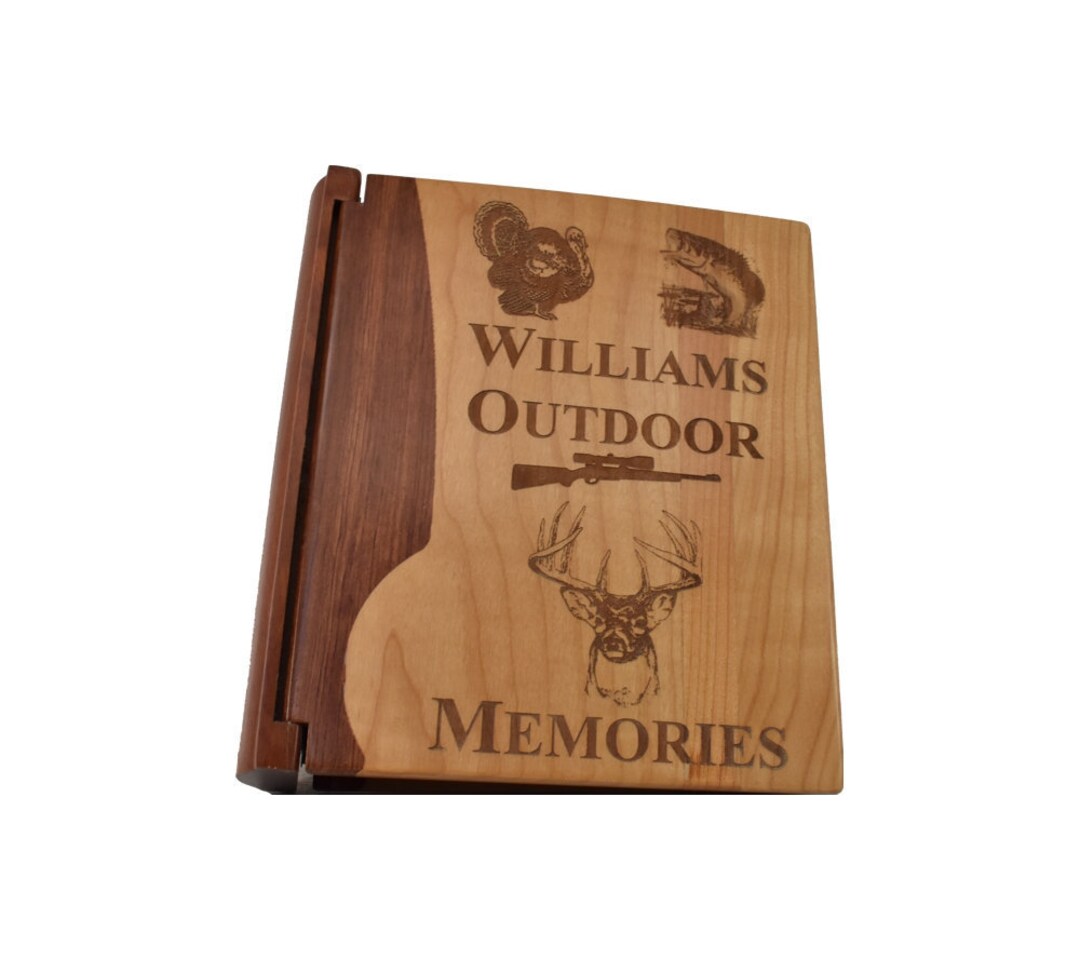 Custom Engraved Rustic Photo Album- Large Wooden Photo Album- Outdoor ...