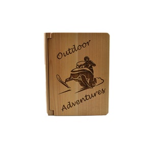 Personalized Rustic Wood Photo Album - Outdoor Adventures Small Photo ...
