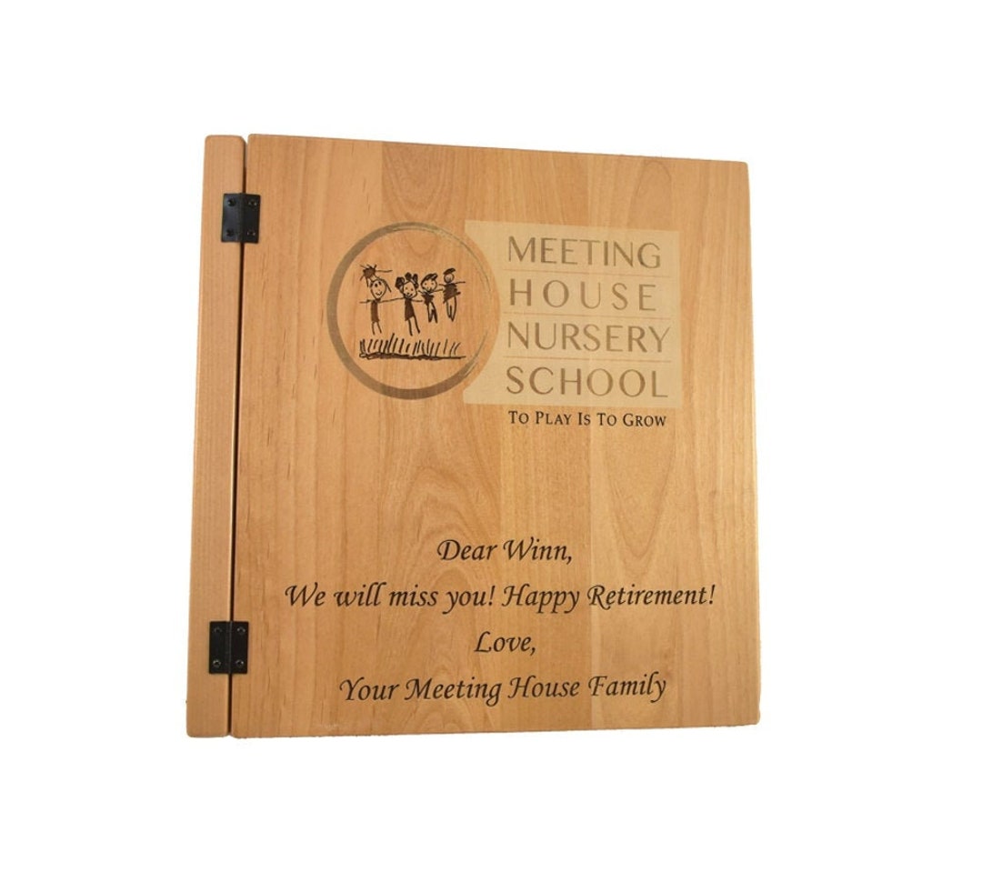 Retirement Personalized Photo Album Gift – Custom Engraved 3 Ring Wood ...