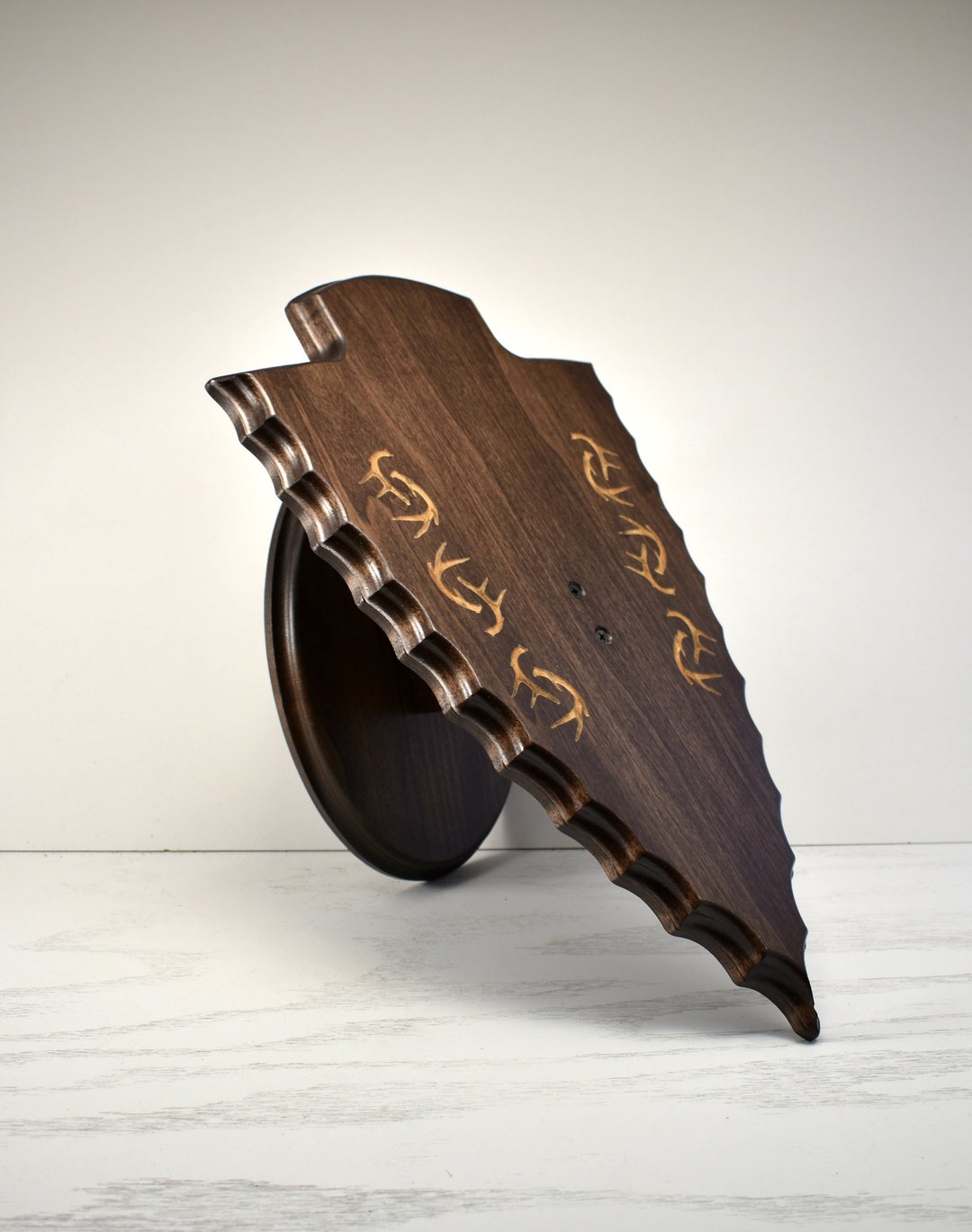 3 Piece Arrowhead Skull Plaque- Engraved Hardwood - Etsy