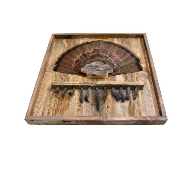 Barnwood Turkey Shadow Box With Tail Cap and Beard Hanger - Etsy
