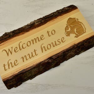 Nut House Bark Edge Sign - Etsy