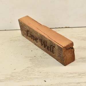 Live Well Inspirational Reclaimed Wood Block Sign - Etsy