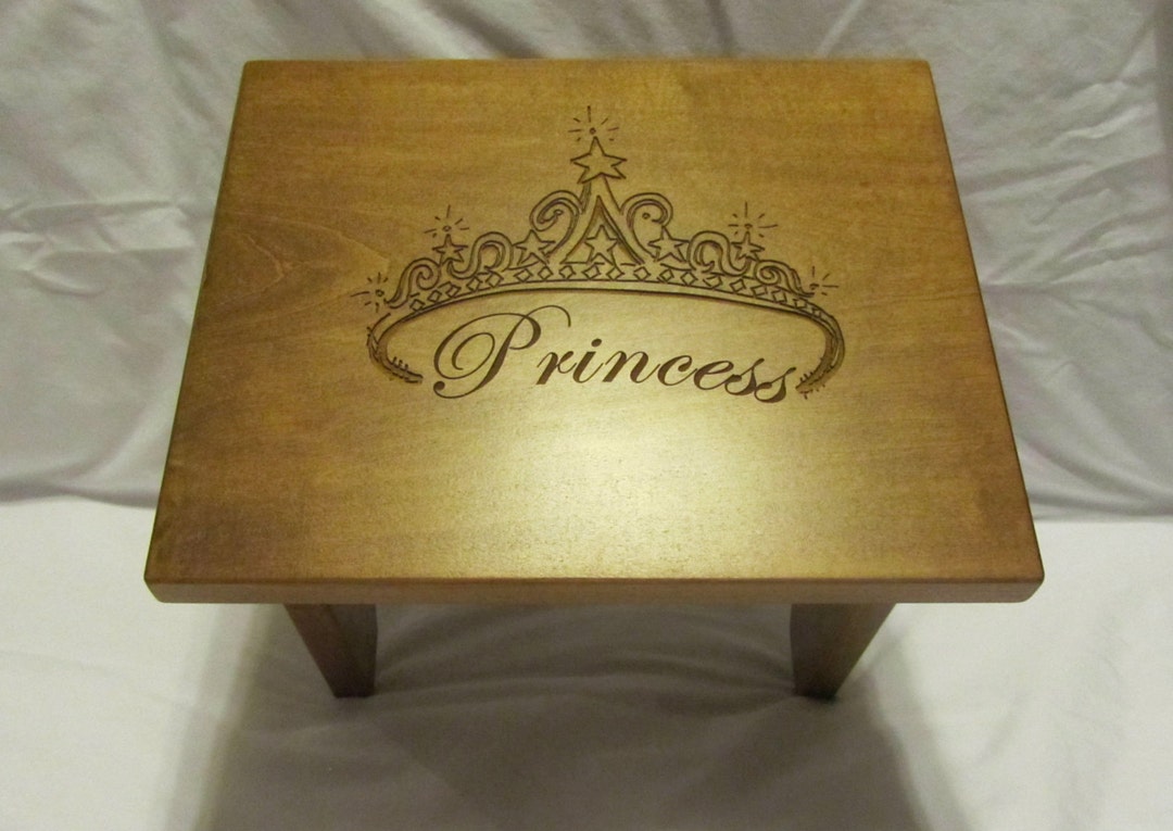 Custom Engraved Wooden Toddler Step Stool- Princess - Etsy