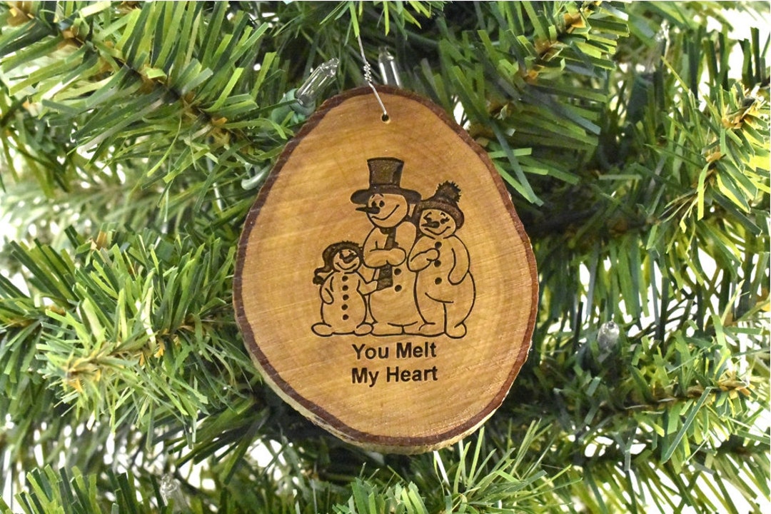 3 Snowmen You Melt My Heart Rustic Wood Ornament - Etsy