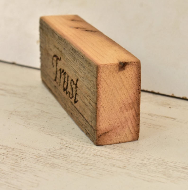 Trust Inspirational Reclaimed Wood Block Sign | Etsy