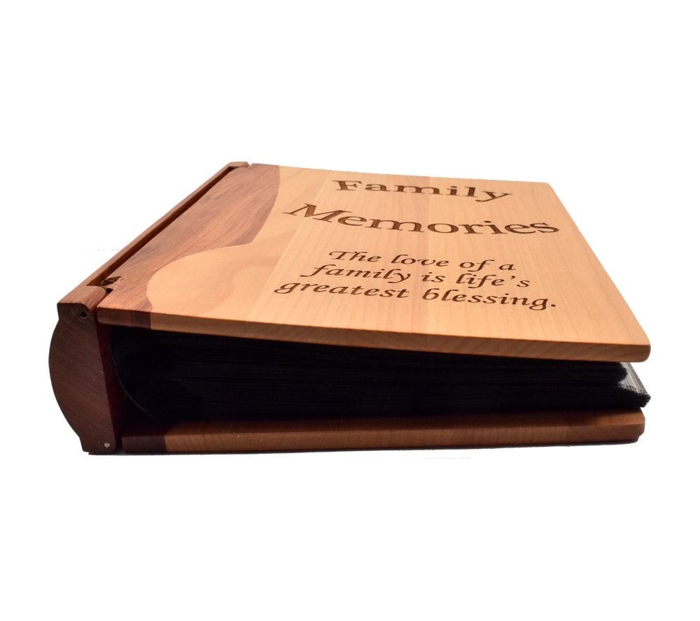 Rustic Wooden Family Photo Album Family Memories Engraved | Etsy