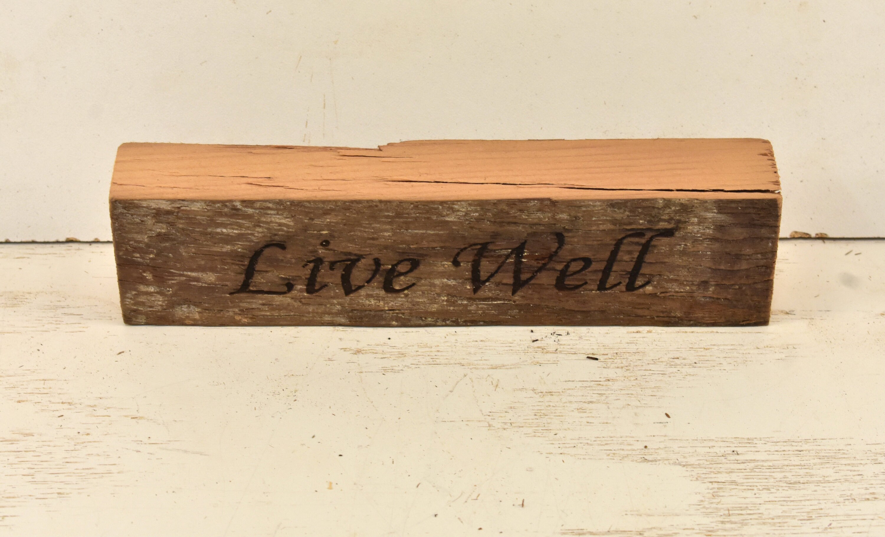 Live Well Inspirational Reclaimed Wood Block Sign - Etsy