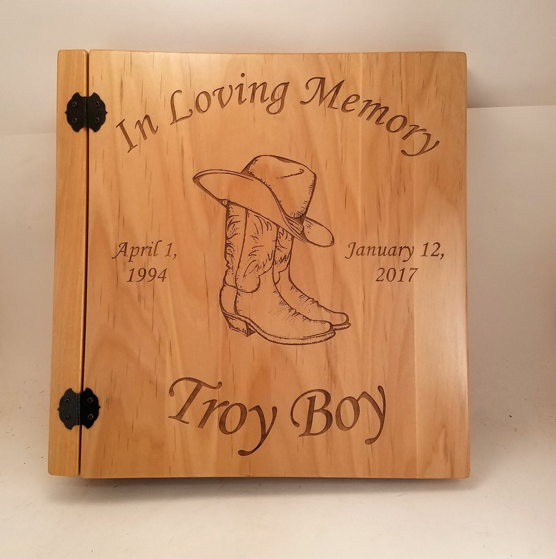 Memorial Custom Engraved Photo Book - in Loving Memory 3 Ring Engraved ...