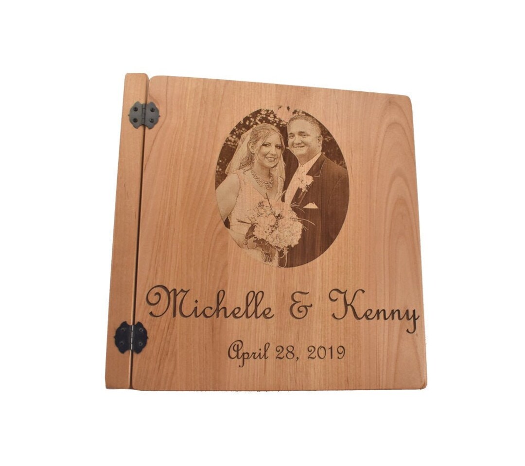 Personalized Wedding Picture Photo Album- Engraved 3 Ring Wood Photo ...