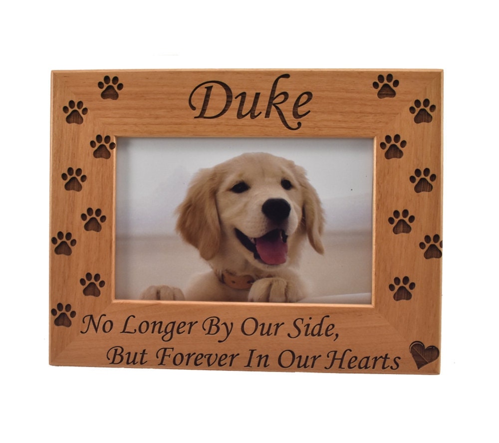 Engraved Dog Cat Picture Frame Pet Memorial Custom Photo | Etsy