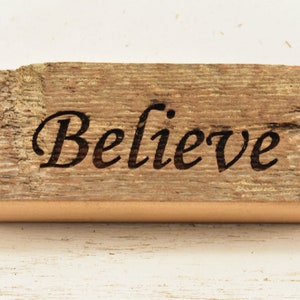 Believe Inspirational Reclaimed Wood Block Sign - Etsy