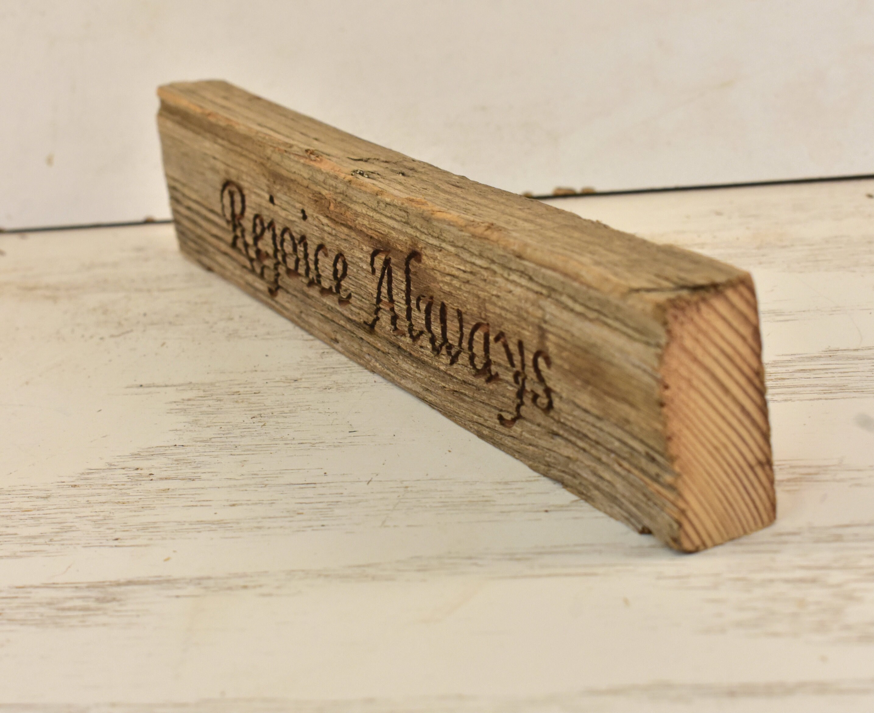 Rejoice Always Inspirational Reclaimed Wood Block Sign | Etsy