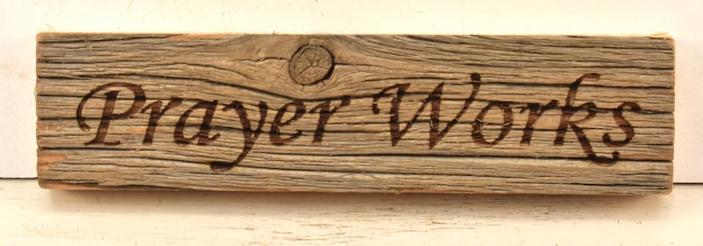 Prayer Works Inspirational Reclaimed Wood Block Sign - Etsy