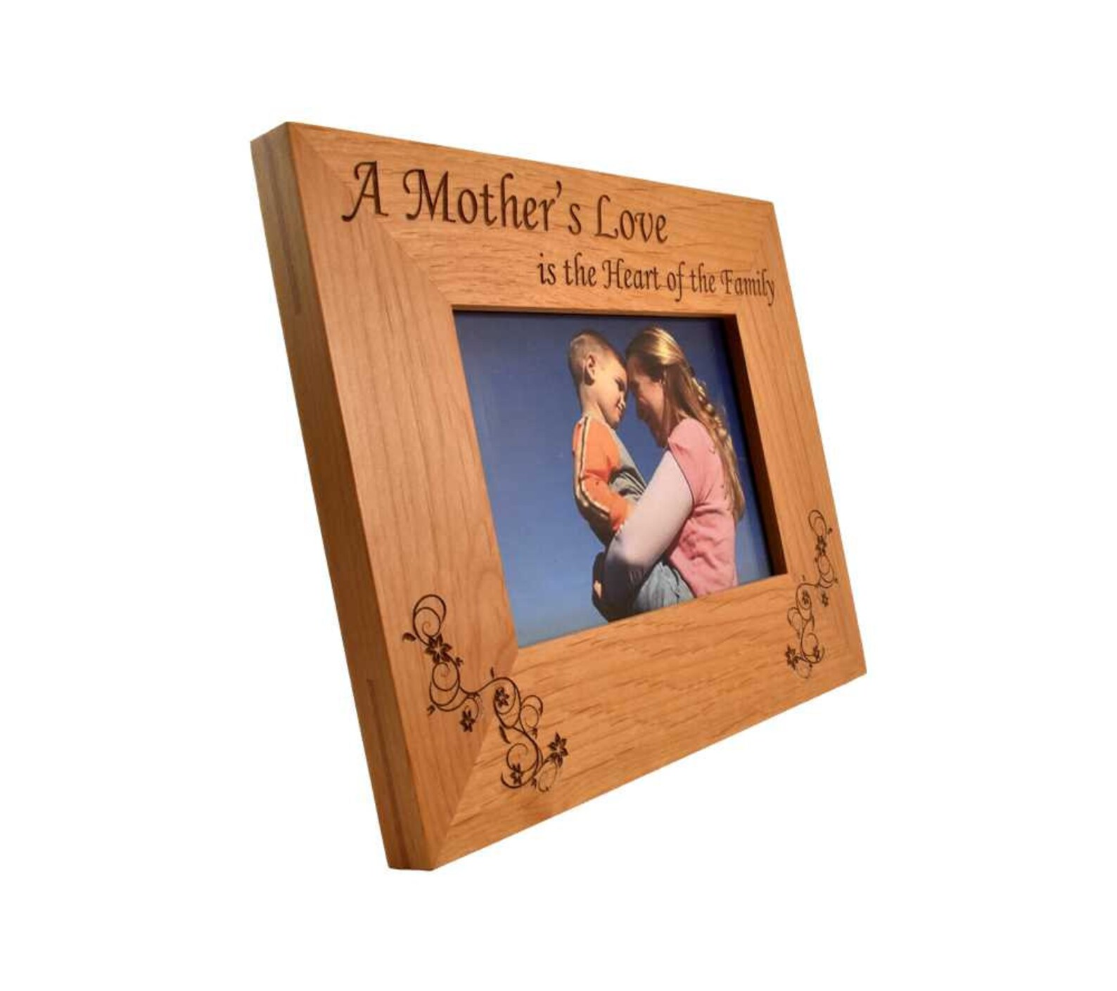 A Mother's Love Custom Engraved Wooden Photo Frame Happy | Etsy
