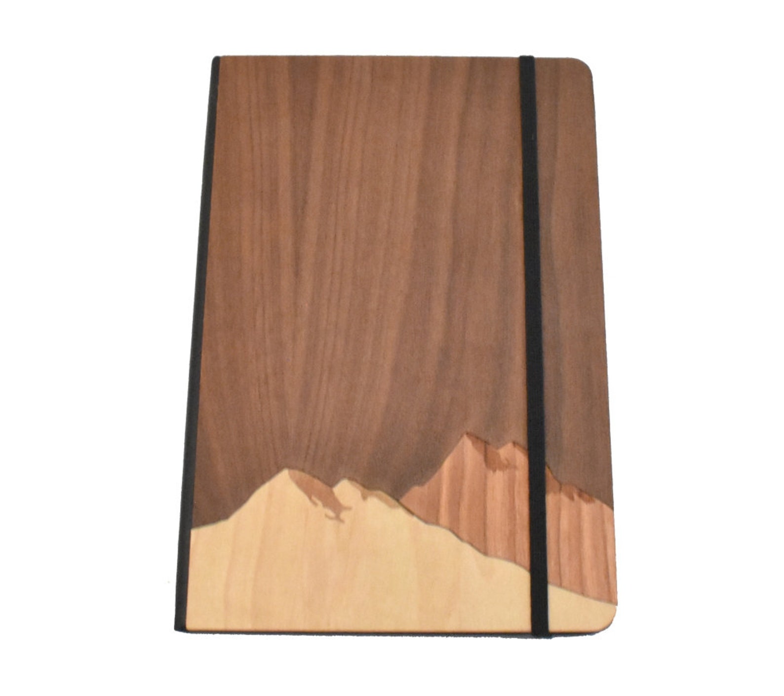 Mountains Engraved Wooden Notebook | Etsy