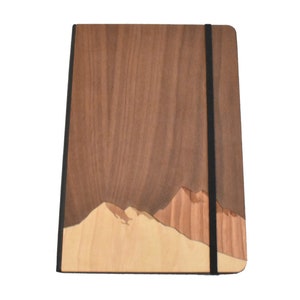 Mountains Engraved Wooden Notebook - Etsy