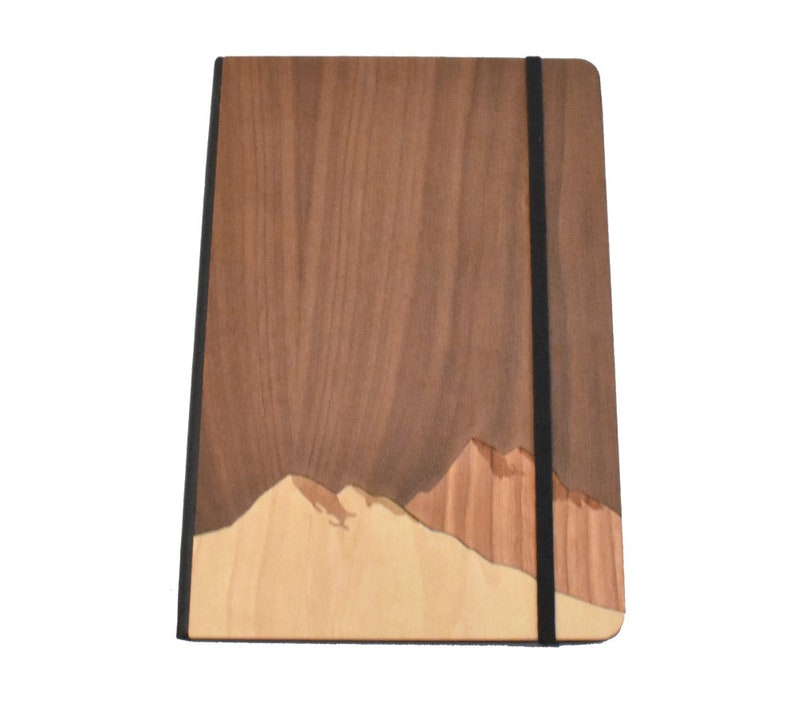 Mountains Engraved Wooden Notebook - Etsy