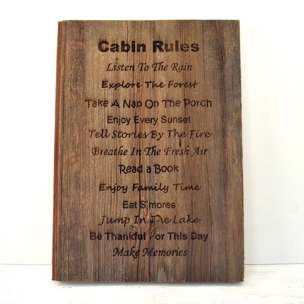 Cabin Rules - Etsy