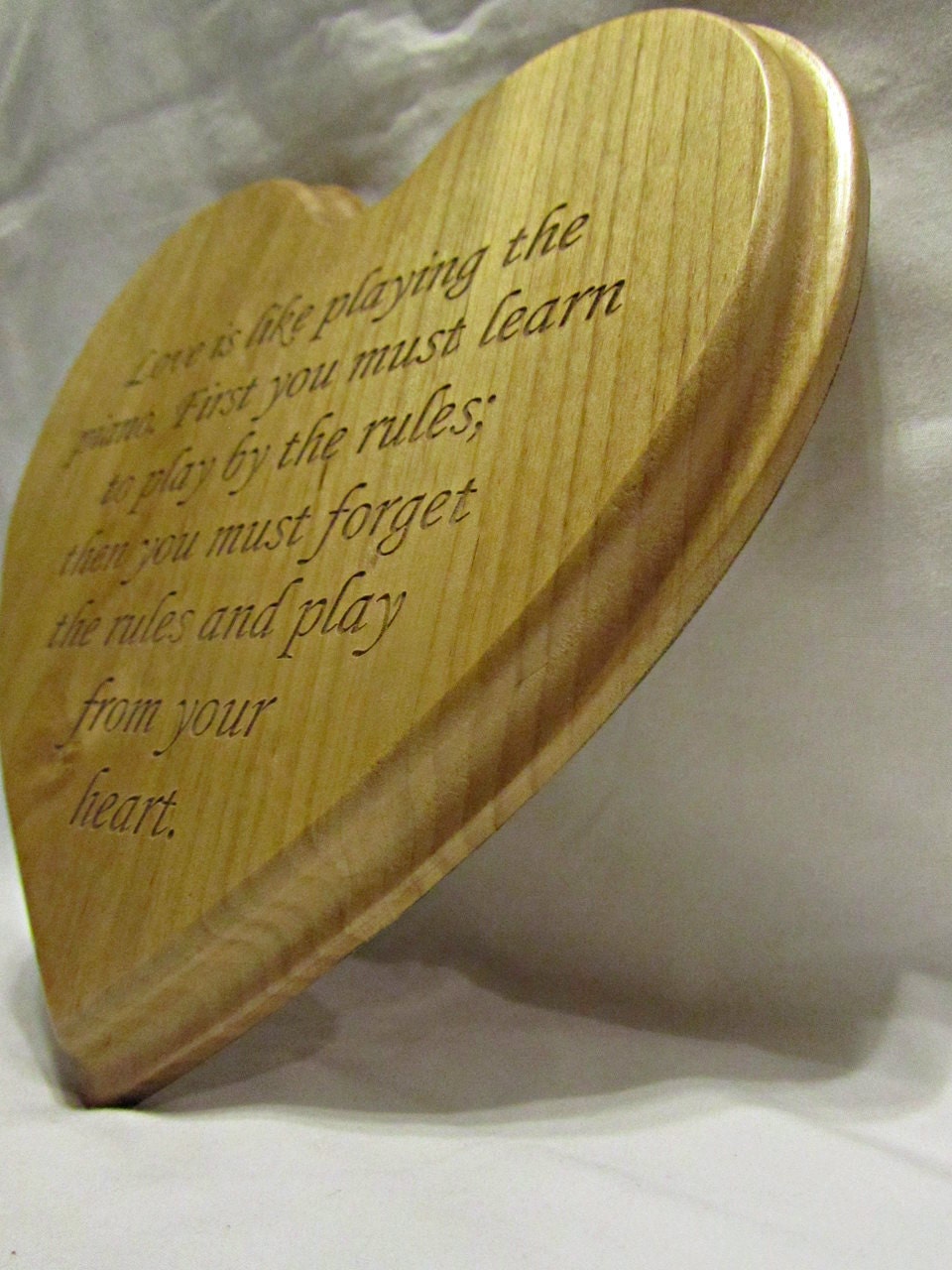 Custom Engraved Wood Heart Plaque | Etsy