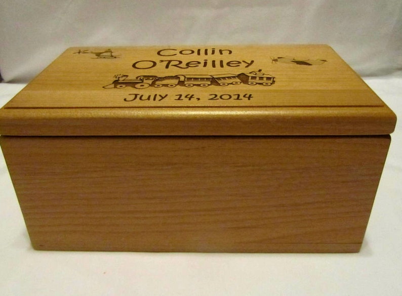 Train Personalized Wooden Keepsake Box - Large - Etsy
