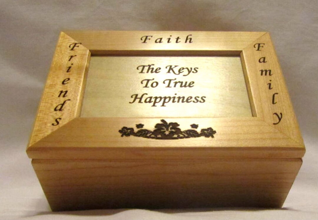 Key to Happiness Personalized Wooden Keepsake Box - Etsy