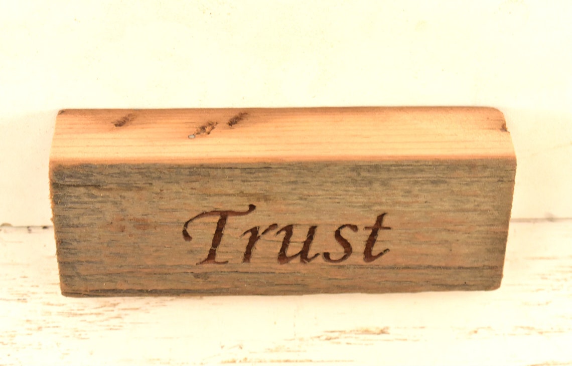 Trust Inspirational Reclaimed Wood Block Sign - Etsy