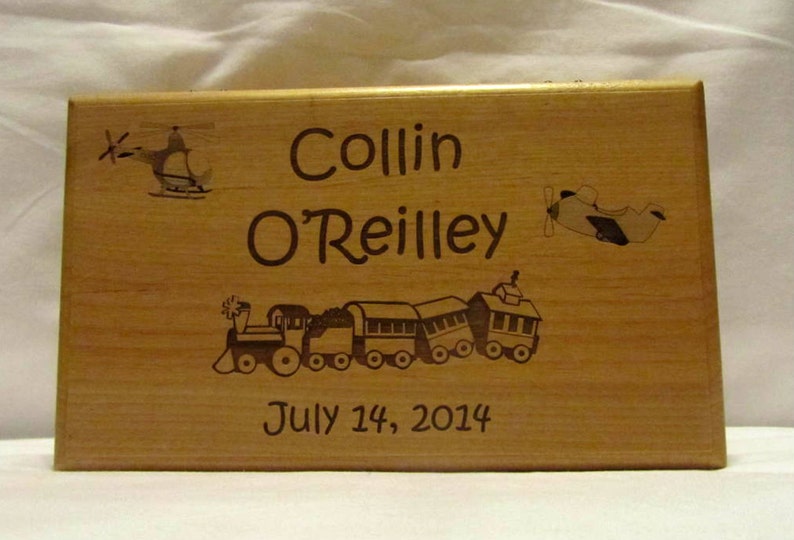 Train Personalized Wooden Keepsake Box Large - Etsy