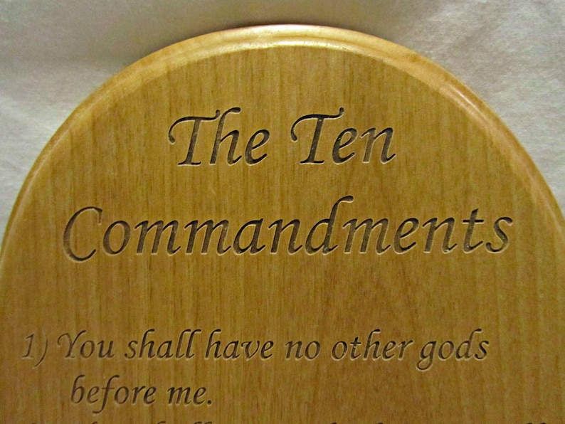 Ten Commandments Solid Wood Plaque With Arched Top - Etsy