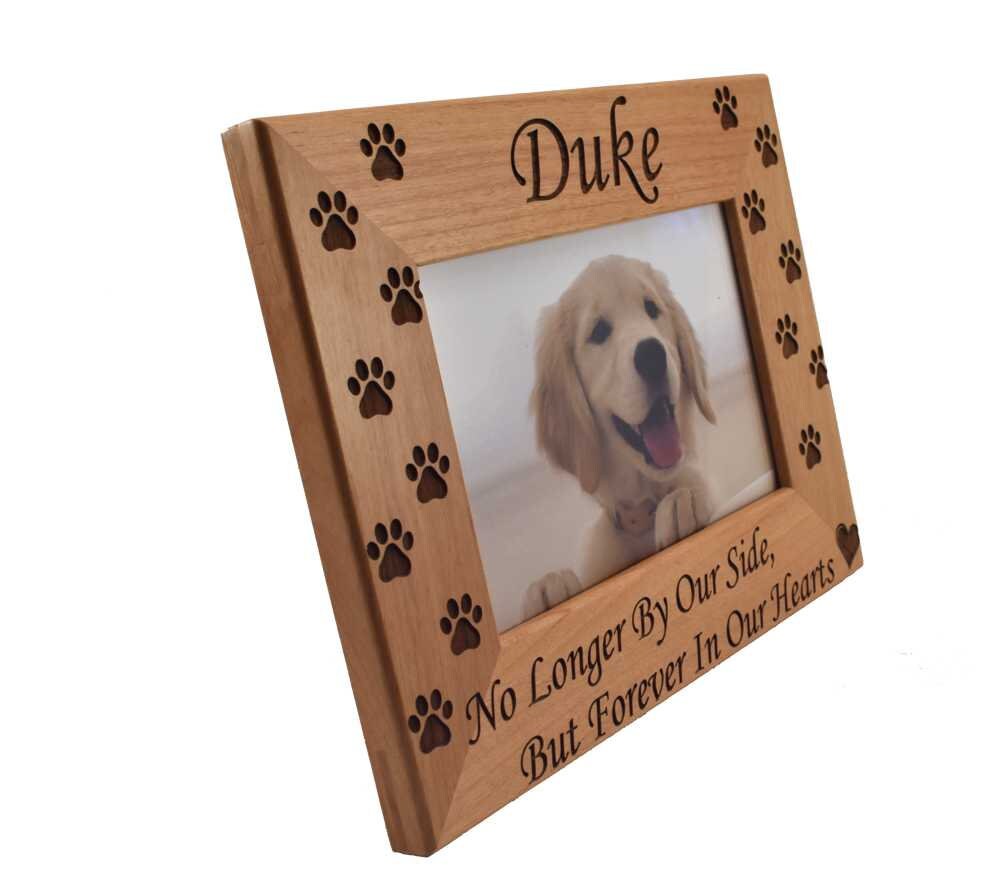 Engraved Dog Cat Picture Frame Pet Memorial Custom Photo | Etsy